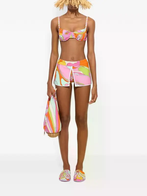 Emilio Pucci Orchidee Print Cotton-terry Bra Top - Pink