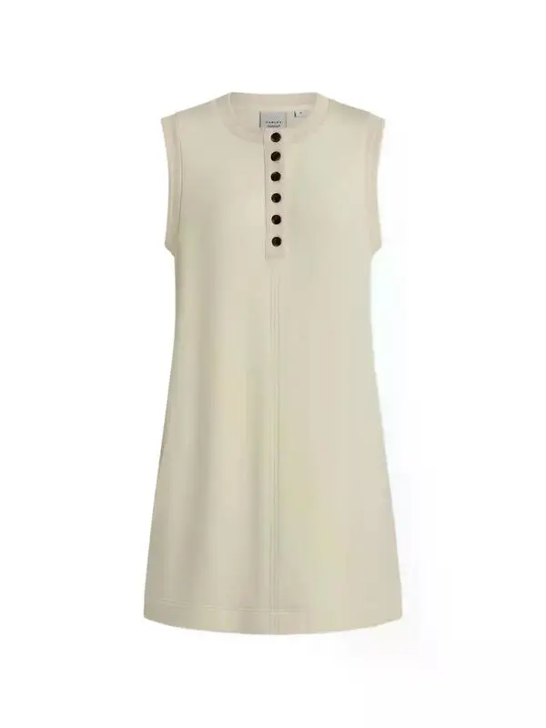 Varley Elba Button-up Sleevelees Mini Dress - Neutrals