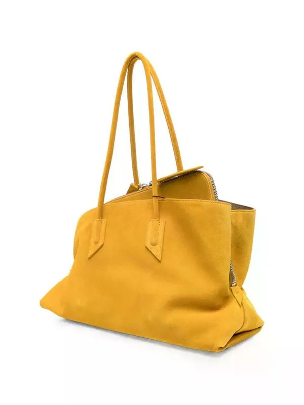 Attico Medium La Passeggiata Suede Geometric-frame Tote Bag - Yellow