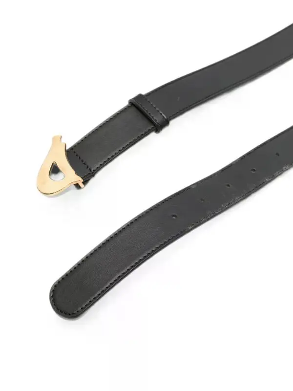 DONDUP Logo Plaque Leather Belt