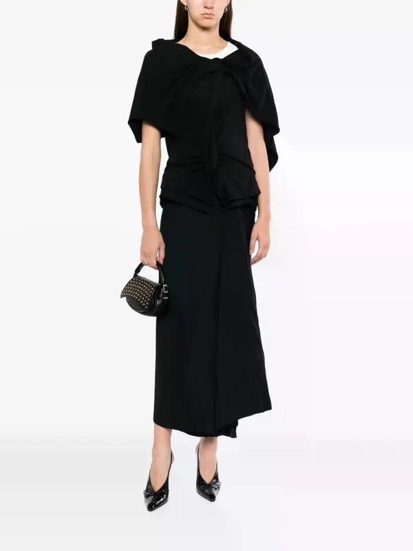 Yohji Yamamoto Draped Short-sleeve Top