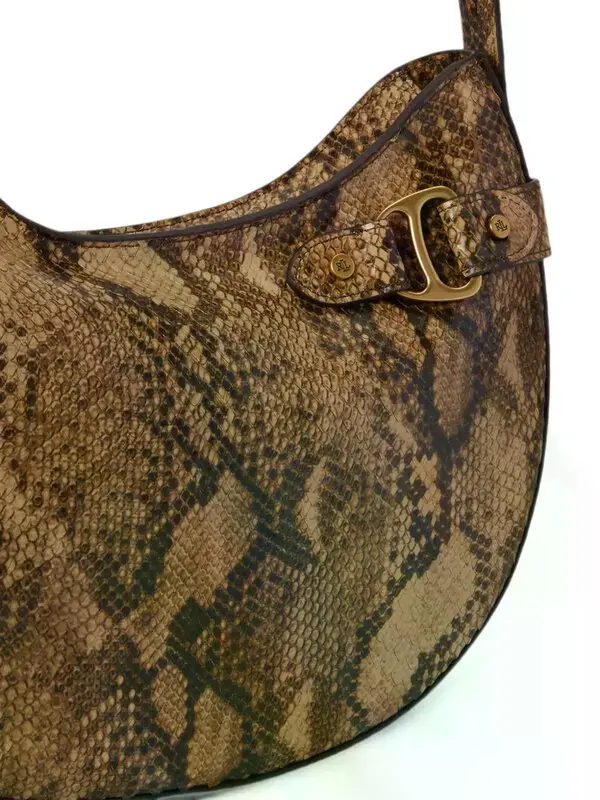 Ralph Lauren Large Tasha Python-embossed Shoulder Bag