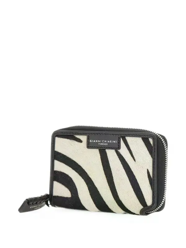 GIANNI CHIARINI Horsy Zebra-print Leather Wallet