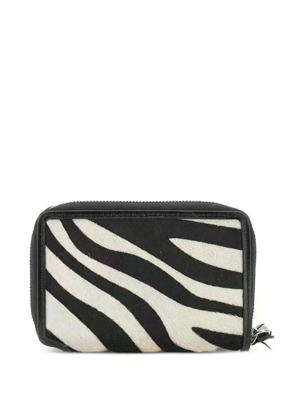 GIANNI CHIARINI Horsy Zebra-print Leather Wallet - Neutrals