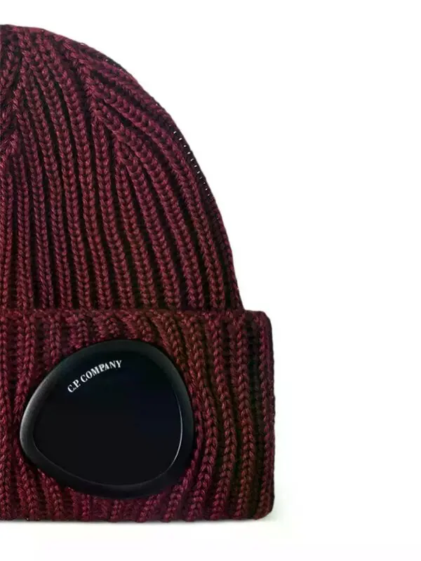 C.P. COMPANY Goggle Ribbed-knit Beanie Hat - Red