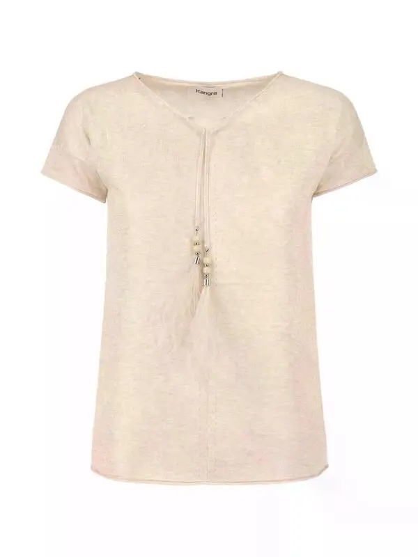 KANGRA Embellished Short-sleeve T-shirt - Neutrals