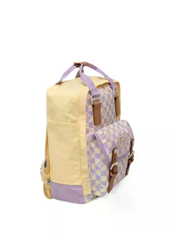 DOUGHNUT Mini Macaroon Kaleido Checked Backpack - Yellow