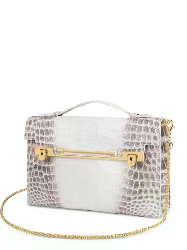 KWANPEN Raffles 1819 Crocodile-effect Top-handle Tote Bag - Grey