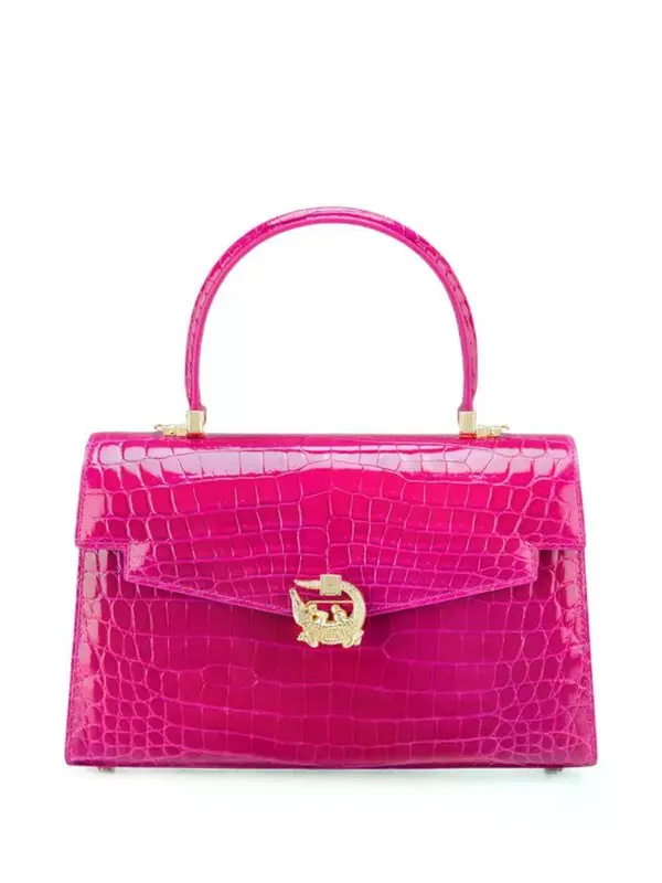 KWANPEN Crescent Crocodile-effect Top-handle Tote Bag