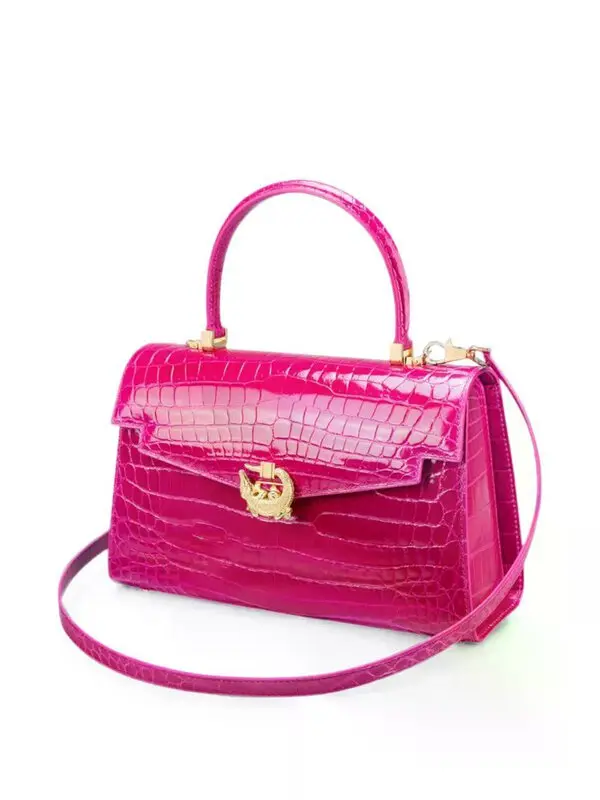 KWANPEN Crescent Crocodile-effect Top-handle Tote Bag