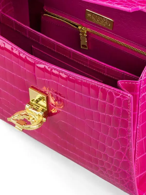 KWANPEN Crescent Crocodile-effect Top-handle Tote Bag