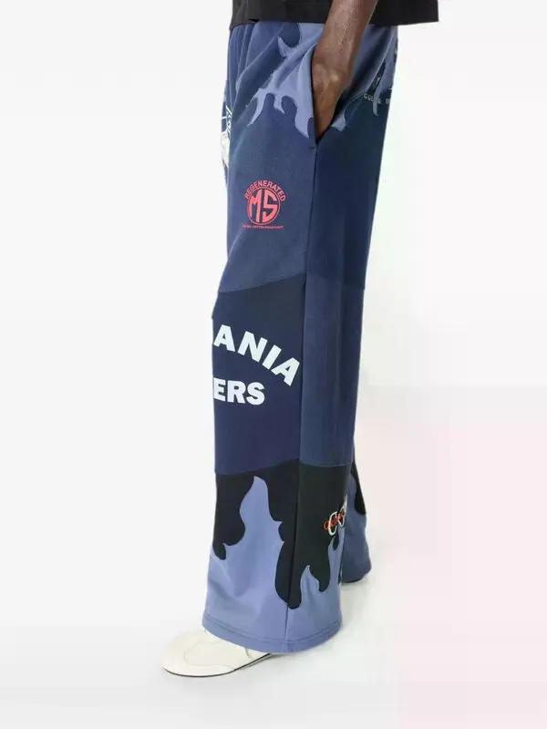 MARINE SERRE Upcycled Jersey Pants With Appliqued Flowers
