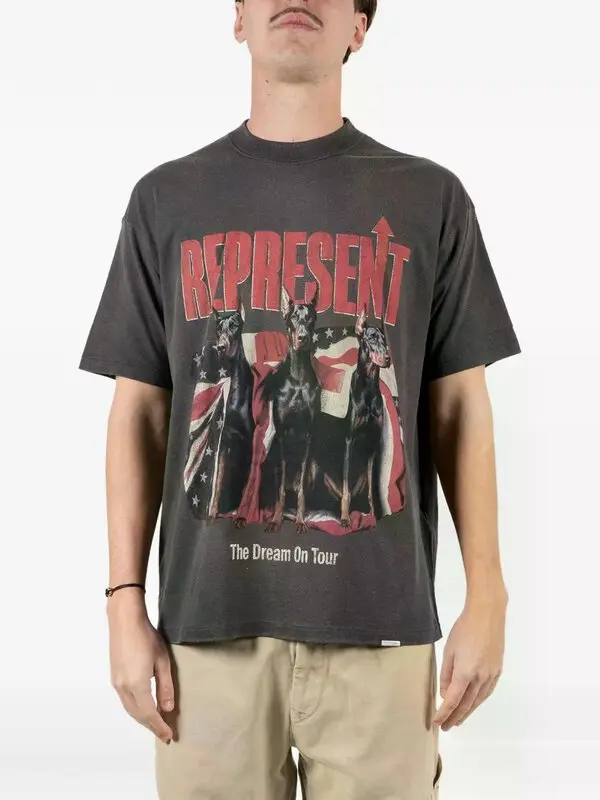 REPRESENT Dream On Tour Graphic-print T-shirt - Grey