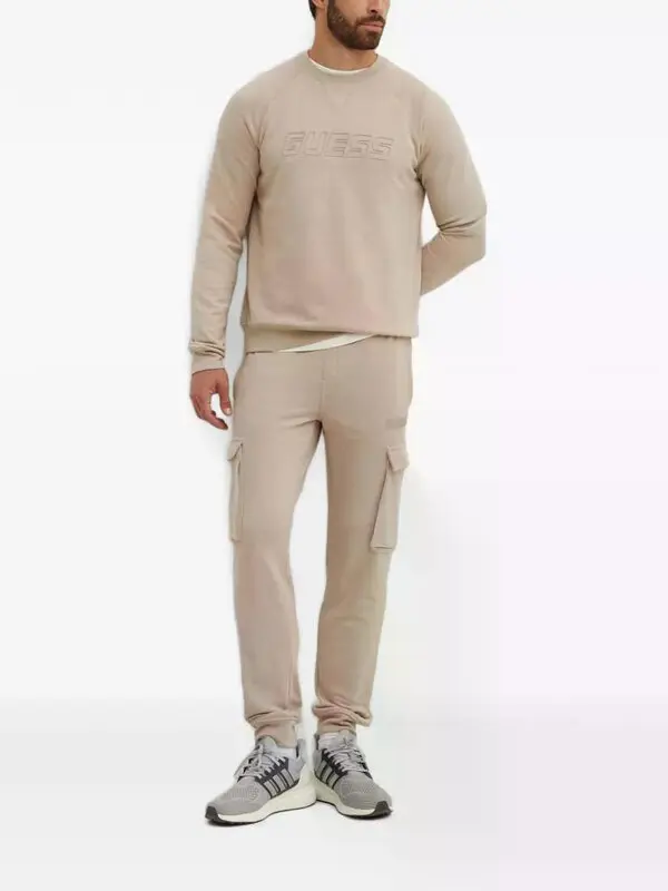 Guess Logo Embossed Raglan-sleeve Sweater