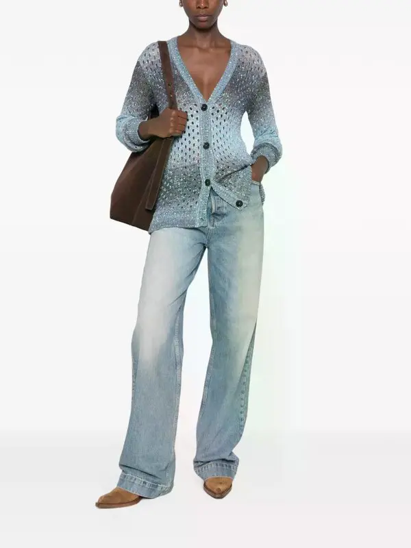 Etro Sequin-embellished Open-knit Cardigan