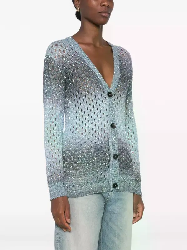 Etro Sequin-embellished Open-knit Cardigan