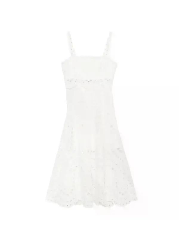 Charo Ruiz Ibiza Glimmer Broderie-anglaise Midi Dress - White