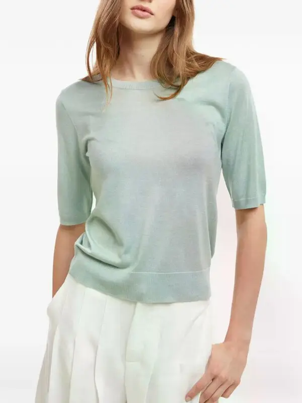 KANGRA Short-sleeve Ribbed-trim Sweater