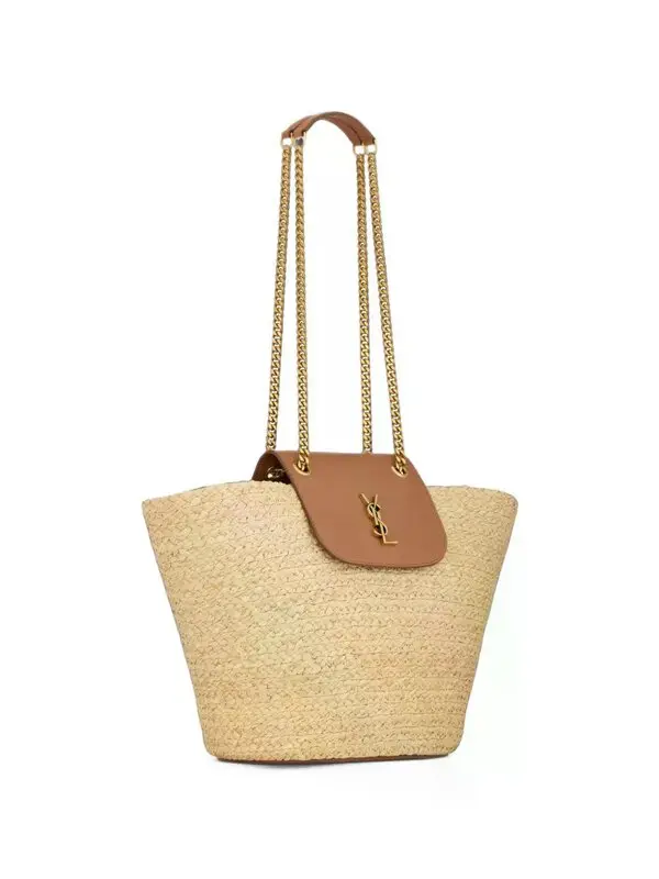 Saint Laurent Manon Logo-plaque Shoulder Bag - Neutrals