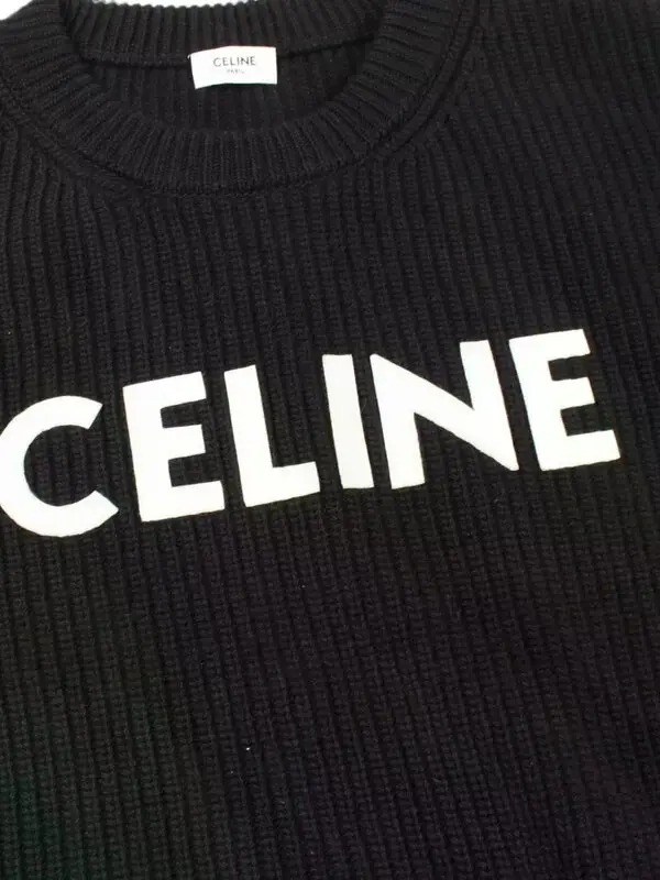Celine Wool Logo Print Oversized Sweater