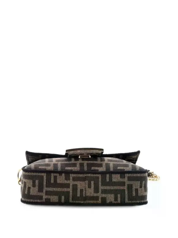 Fendi Zucca Canvas Baguette Nm Mini Crossbody Bag - Brown