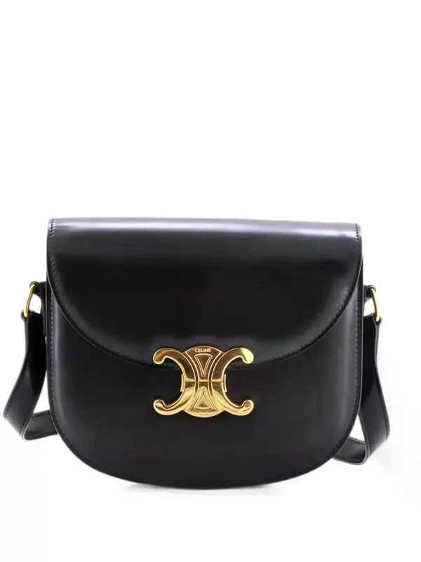 Celine Triomphe Besace Clea Flap Bag Leather Shoulder Bag