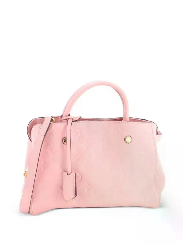 LOUIS VUITTON Montaigne Handbag Monogram Empreinte Leather Bb Satchel - Pink