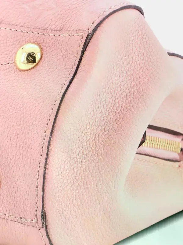 LOUIS VUITTON Montaigne Handbag Monogram Empreinte Leather Bb Satchel - Pink