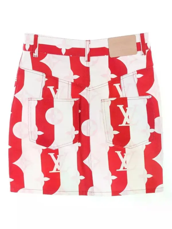 LOUIS VUITTON Monogram Flower Denim Skirt