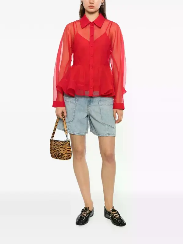 GANNI Patch-pocket Denim Shorts