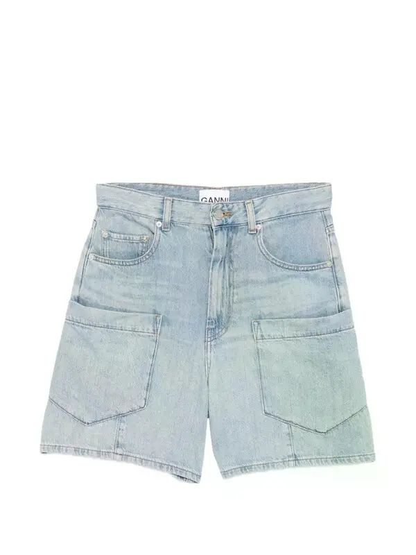 GANNI Patch-pocket Denim Shorts