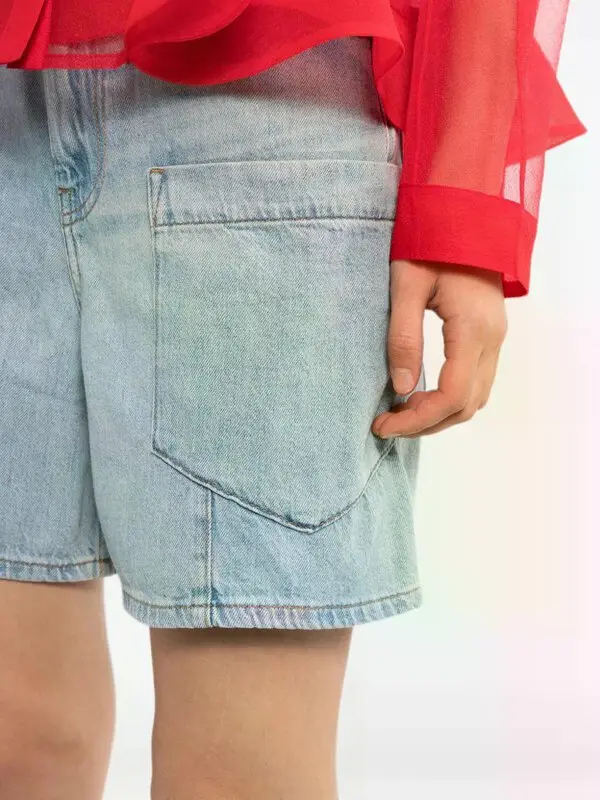 GANNI Patch-pocket Denim Shorts
