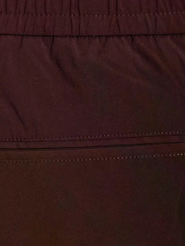 Emporio Armani Burgundy Loose-fit Pleated Trousers
