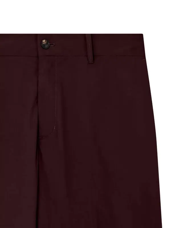 Emporio Armani Burgundy Loose-fit Pleated Trousers - Red