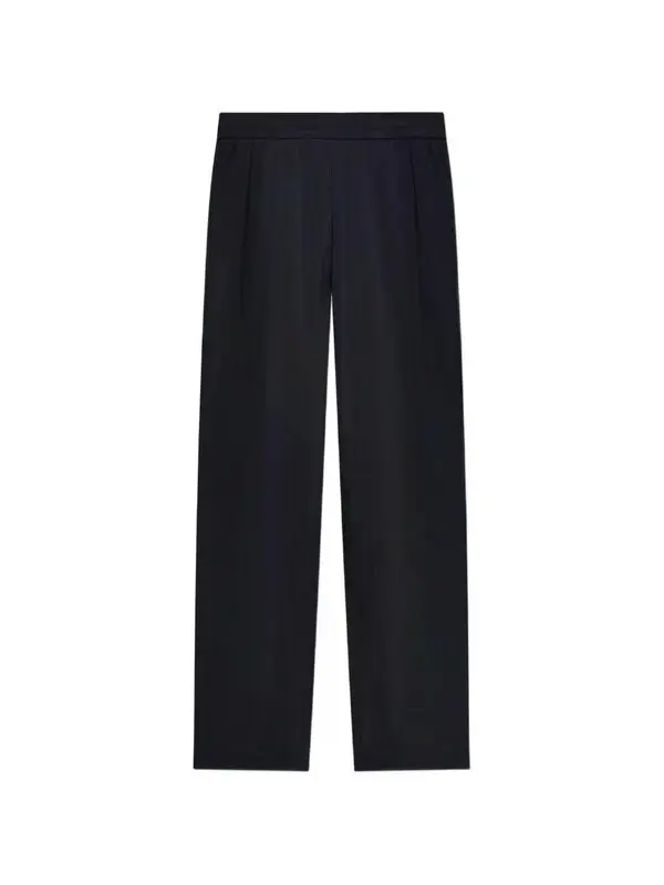 Emporio Armani Logo Embroidered Loose-fit Trousers - Blue