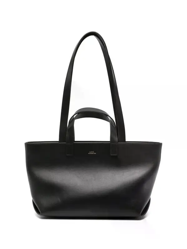 A.p.c. Logo-print Leather Tote Bag - Black
