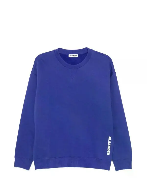 JIL SANDER Logo Print Crewneck Sweatshirt - Blue