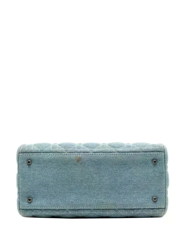 Dior 1999 Medium Denim Cannage Lady Satchel - Blue