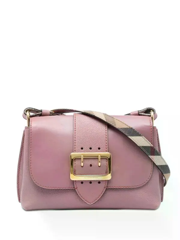 Burberry 2000-2017 Small Leather Medley Buckle Crossbody Bag - Pink