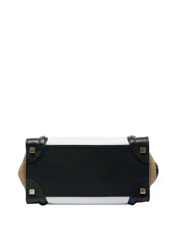 Celine 2021 Micro Tricolor Calfskin And Suede Luggage Tote Bag - Multicolour