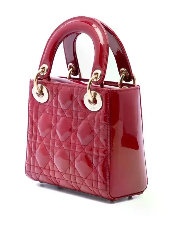 Dior 2016 Mini Patent Cannage Lady Satchel