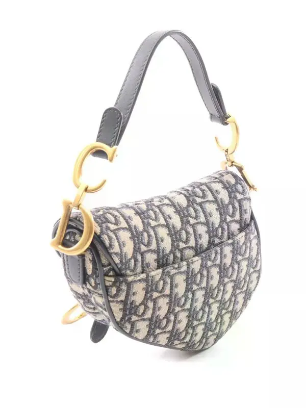 Dior 2018-2020 Mini Oblique Canvas Saddle Bag Satchel