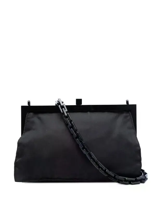 Prada 2000-2013 Tessuto Kisslock Frame Chain Crossbody Bag