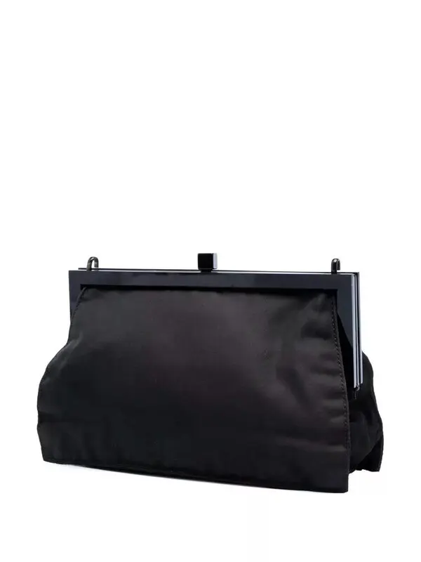 Prada 2000-2013 Tessuto Kisslock Frame Chain Crossbody Bag