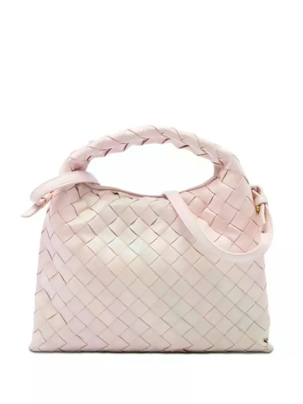 Bottega Veneta 2012-2026 Mini Calfskin Intrecciato Hop Satchel - Pink