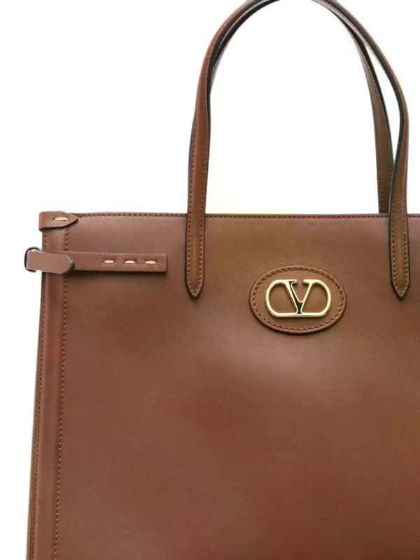 Valentino Garavani Leather Tote Bag - Brown