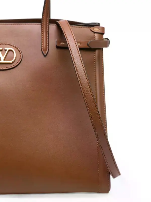 Valentino Garavani Leather Tote Bag - Brown