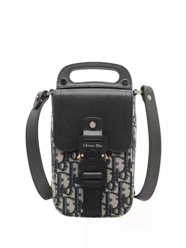 Dior 2000-2026 Oblique Canvas Saddle Vertical Pouch Satchel