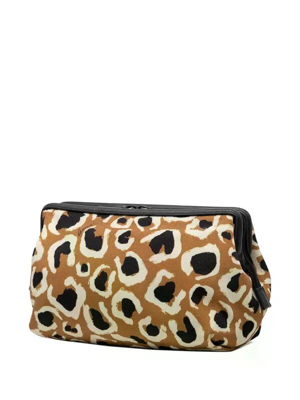 Gucci 2000-2015 Leopard Print Canvas Pouch