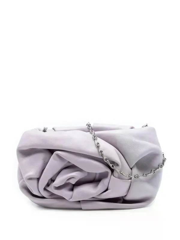 Burberry 2018-2026 Lambskin Rose Chain Clutch Crossbody Bag - Purple
